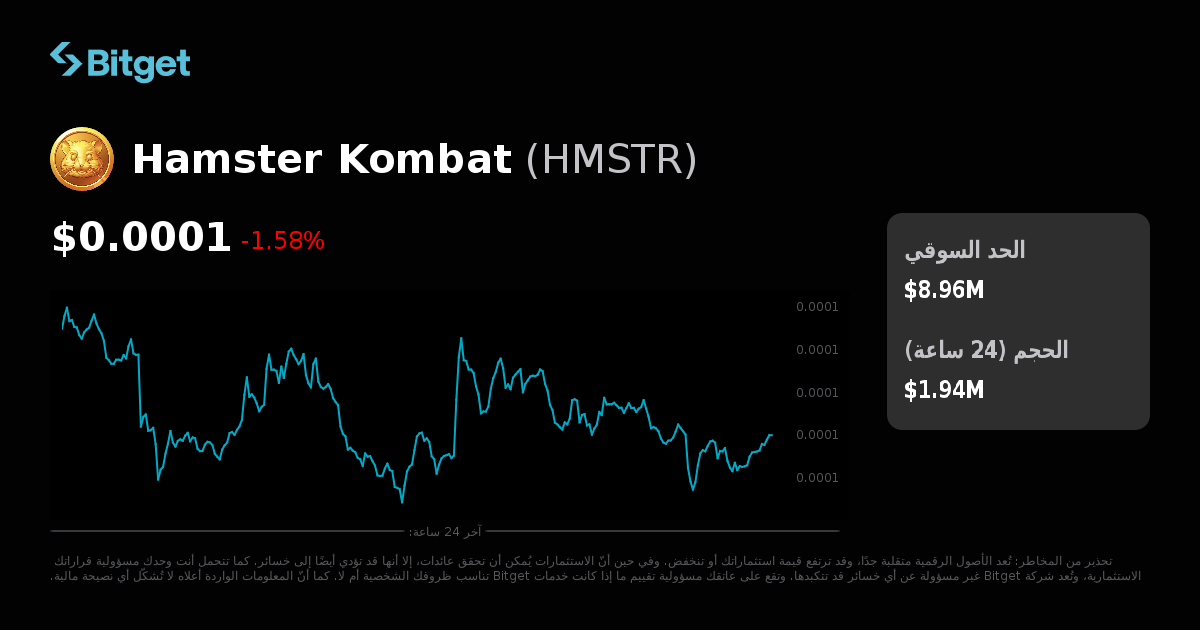 سعر Hamster Kombat بعملة USD، مخططات الأسعار المباشرة لعملة HMSTRوحد ...