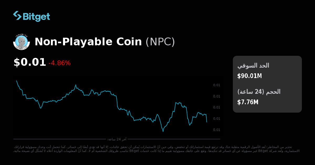 سعر Non-Playable Coin بعملة AED، مخططات الأسعار المباشرة لعملة NPCوحد ...