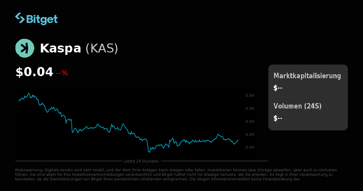 Kaspa Kurs USD, KAS Kurs Live Charts, Marktkapitalisierung & Nachrichten