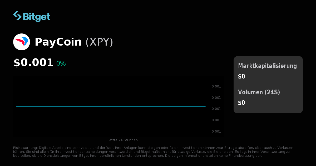 PayCoin Kurs EUR, XPY Kurs Live Charts, Marktkapitalisierung & Nachrichten