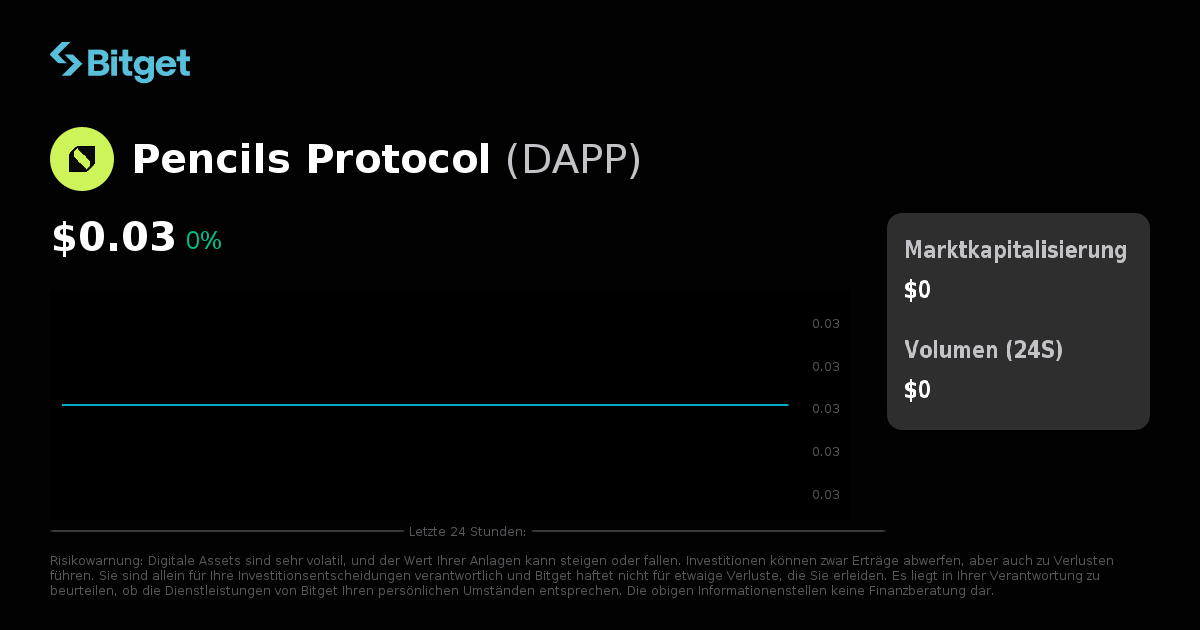 Pencils Protocol Kurs EUR, DAPP Kurs Live Charts, Marktkapitalisierung & Nachrichten