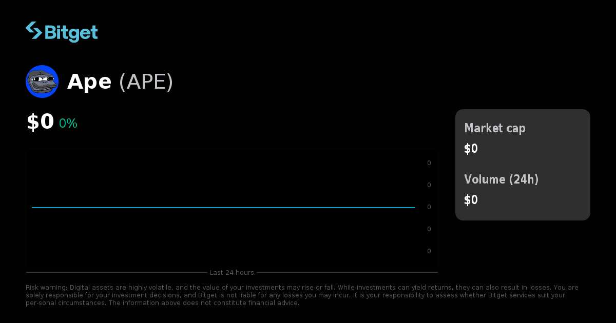 Ape Price USD, APE Price Live Charts, Market Cap & News