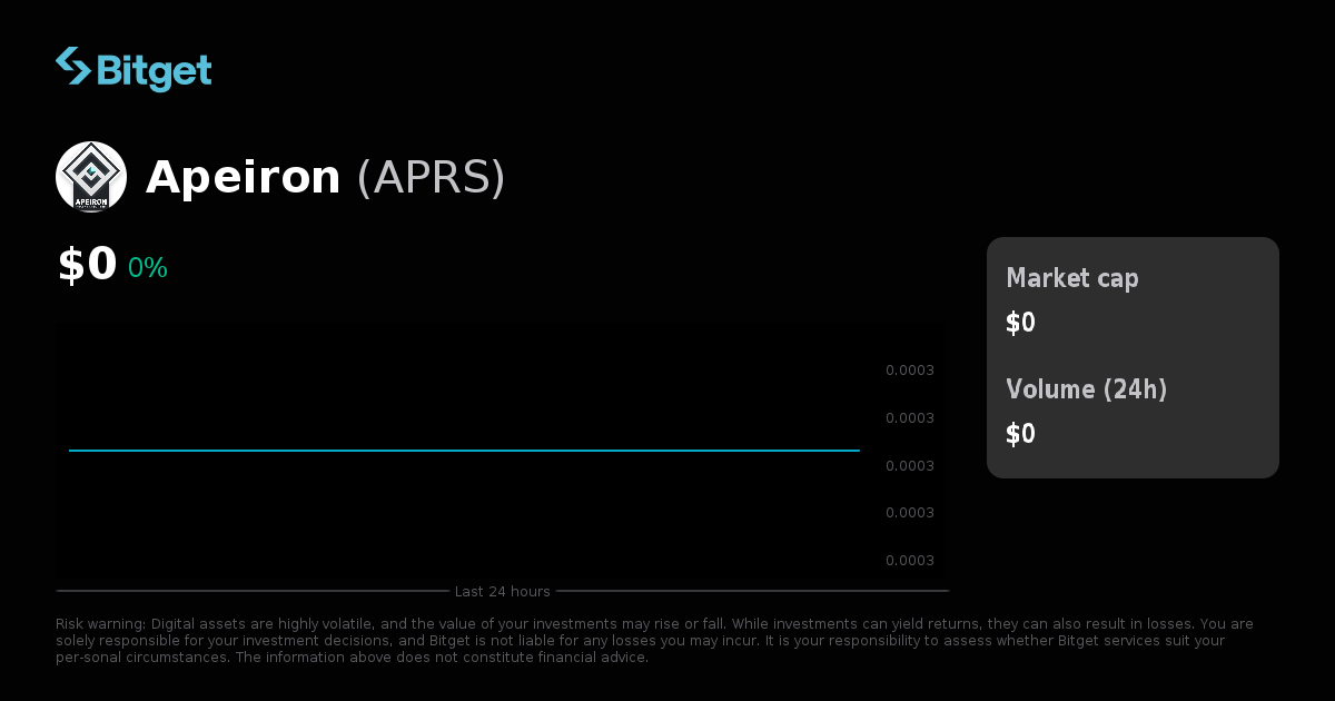 Apeiron Price USD, APRS Price Live Charts, Market Cap & News