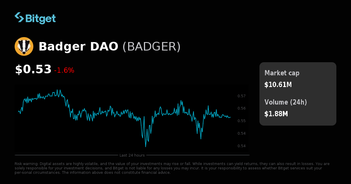 Badger DAO Price USD, BADGER Price Live Charts, Market Cap & News