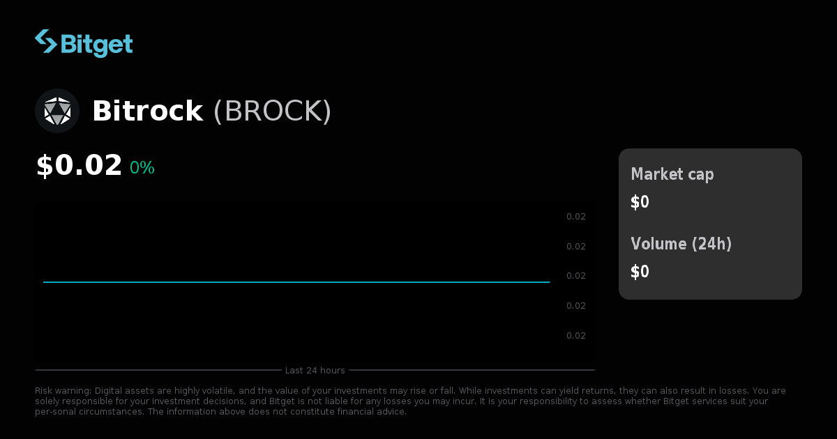 Bitrock Price USD, BROCK Price Live Charts, Market Cap & News