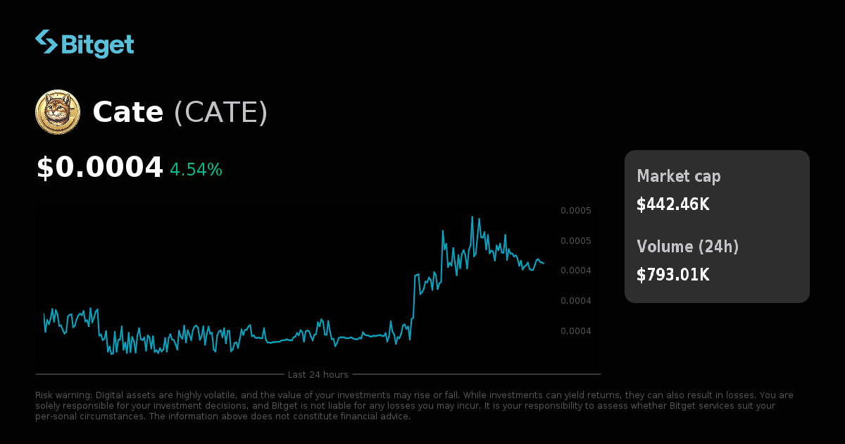 Cate Price USD, CATE Price Live Charts, Market Cap & News