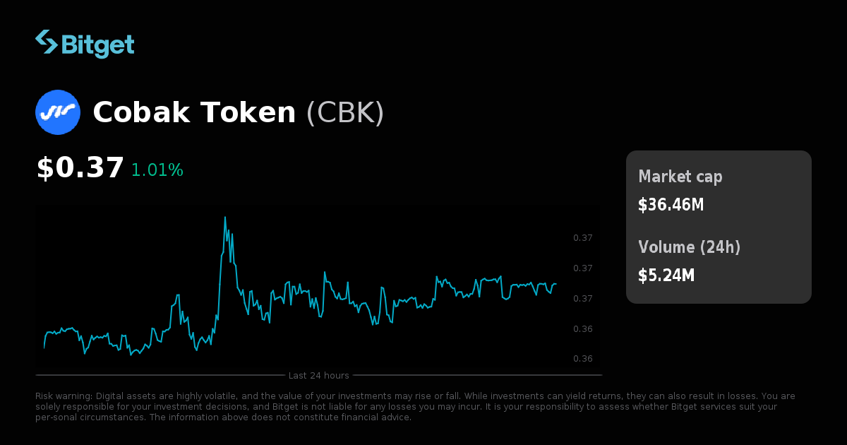Cobak Token Price USD, CBK Price Live Charts, Market Cap & News