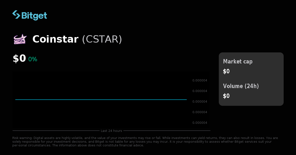 Coinstar Price USD, CSTAR Price Live Charts, Market Cap & News