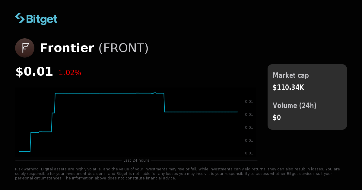 Frontier Price USD, FRONT Price Live Charts, Market Cap & News