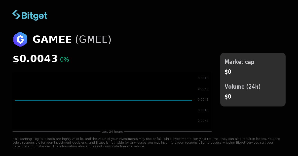 GAMEE Price USD, GMEE Price Live Charts, Market Cap & News