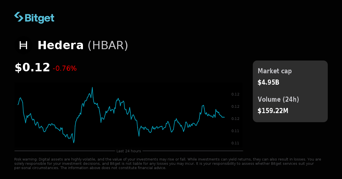 Hedera Price USD, HBAR Price Live Charts, Market Cap & News