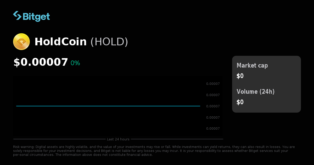 HoldCoin Price USD, HOLD Price Live Charts, Market Cap & News
