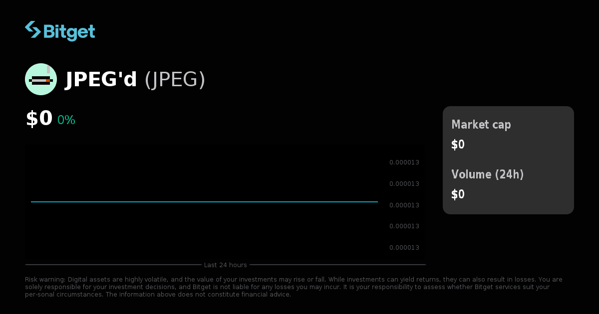 JPEG'd Price USD, JPEG Price Live Charts, Market Cap & News
