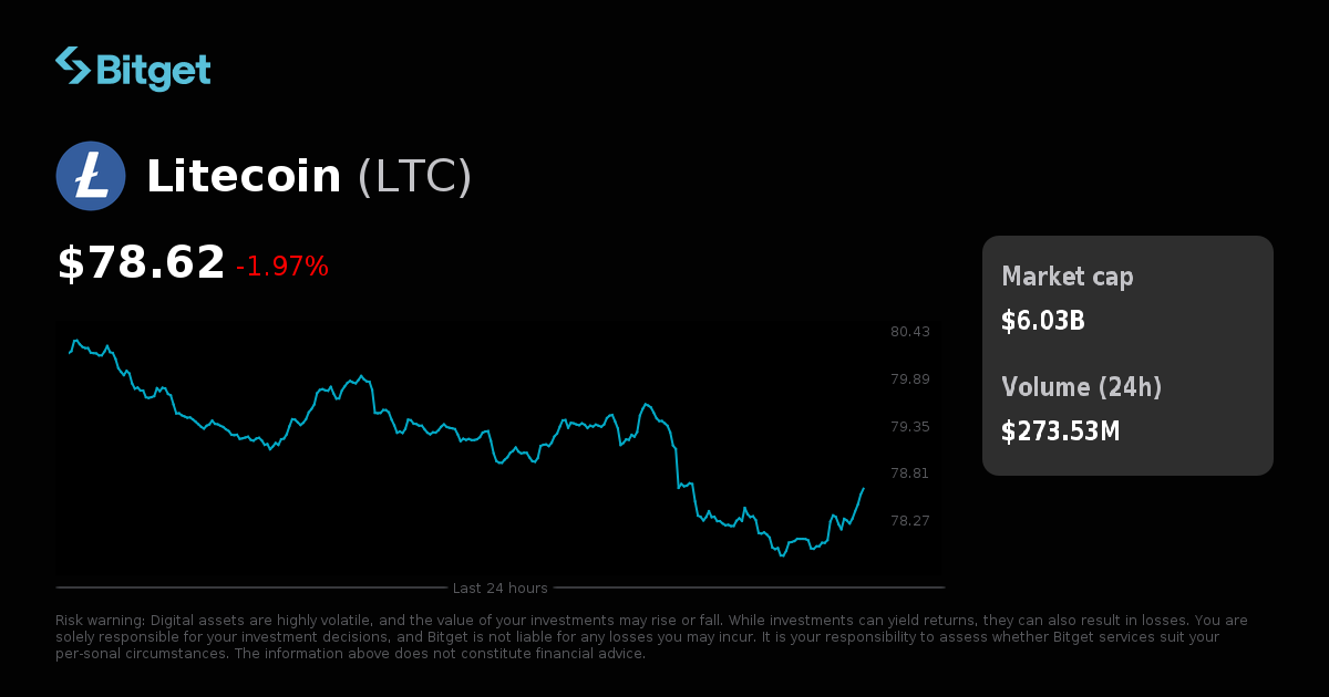 Litecoin Price USD, LTC Price Live Charts, Market Cap & News