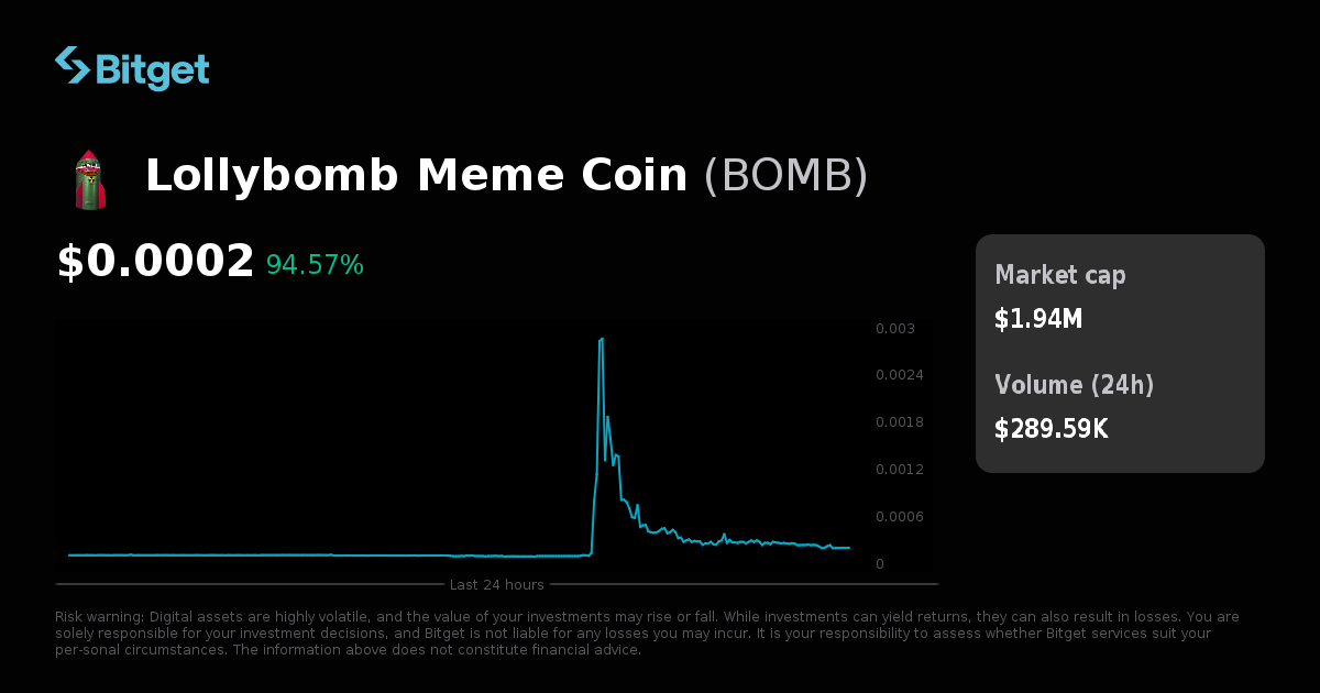 Lollybomb Meme Coin Price USD, BOMB Price Live Charts, Market Cap & News