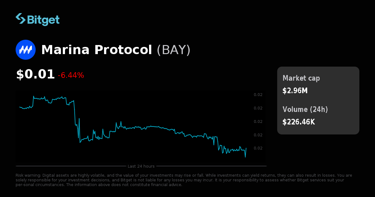 Marina Protocol Price USD, BAY Price Live Charts, Market Cap & News
