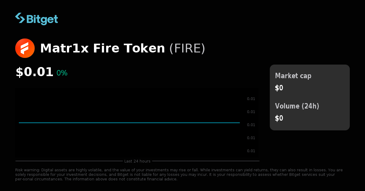 Matr1x Fire Token Price USD, FIRE Price Live Charts, Market Cap & News