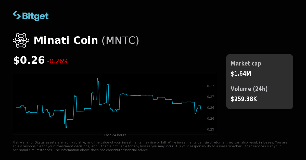 Minati Coin Price USD, MNTC Price Live Charts, Market Cap & News