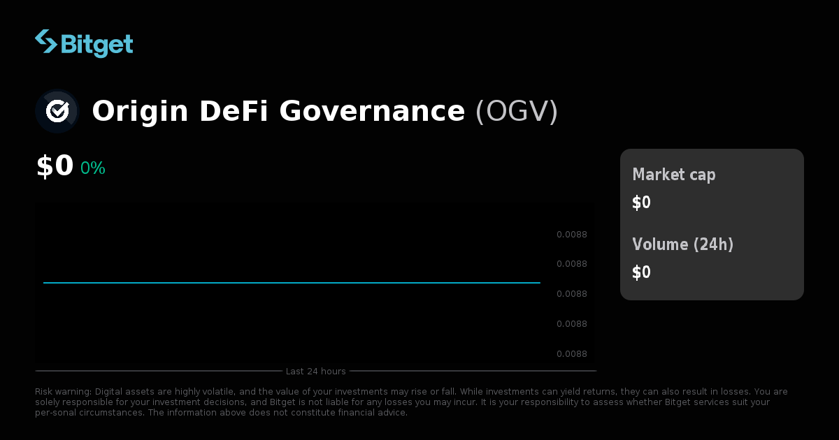 Origin DeFi Governance Price USD, OGV Price Live Charts, Market Cap & News