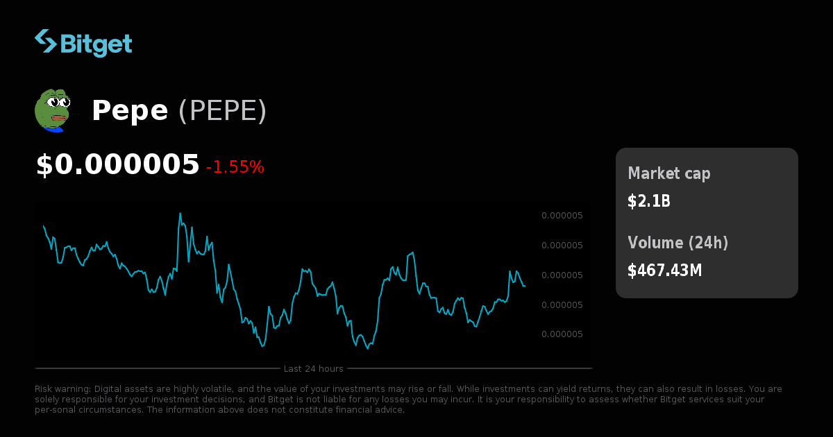 Pepe Price USD, PEPE Price Live Charts, Market Cap & News