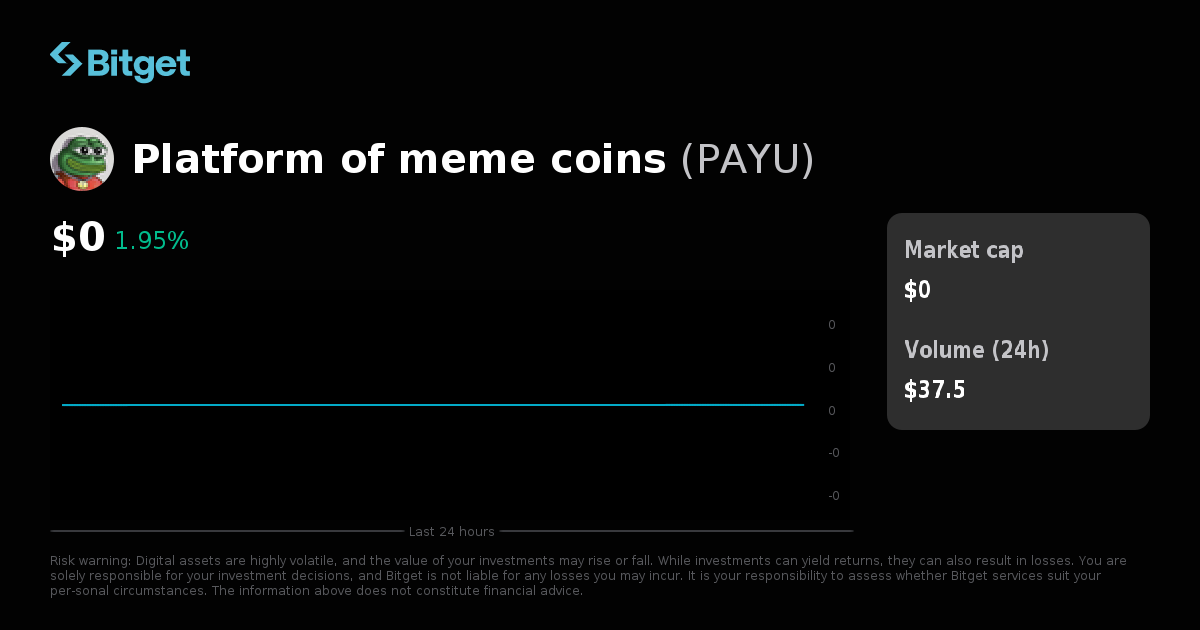 Platform of meme coins Price USD, PAYU Price Live Charts, Market Cap & News