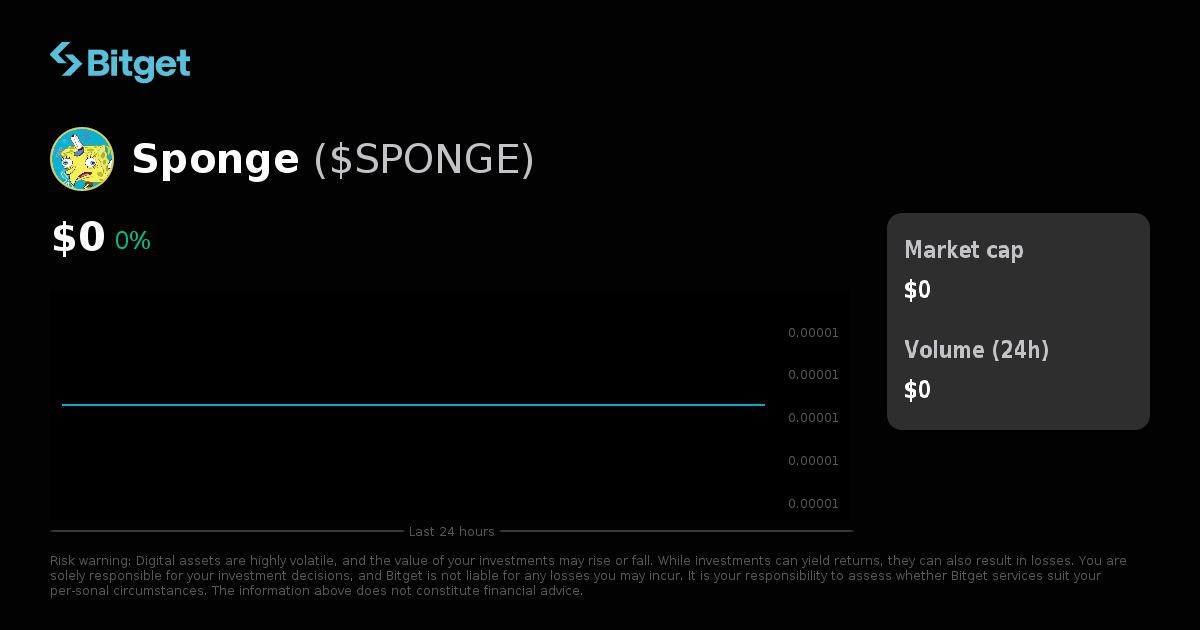 Sponge Price USD, $SPONGE Price Live Charts, Market Cap & News