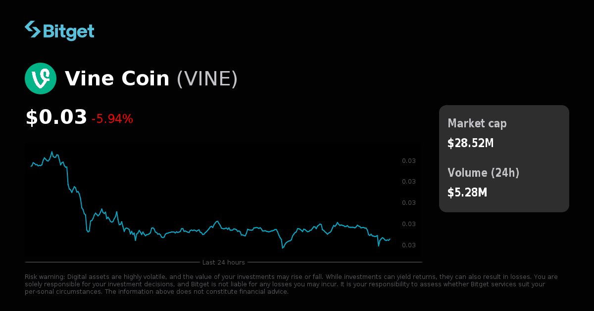 Vine Coin Price USD, VINE Price Live Charts, Market Cap & News