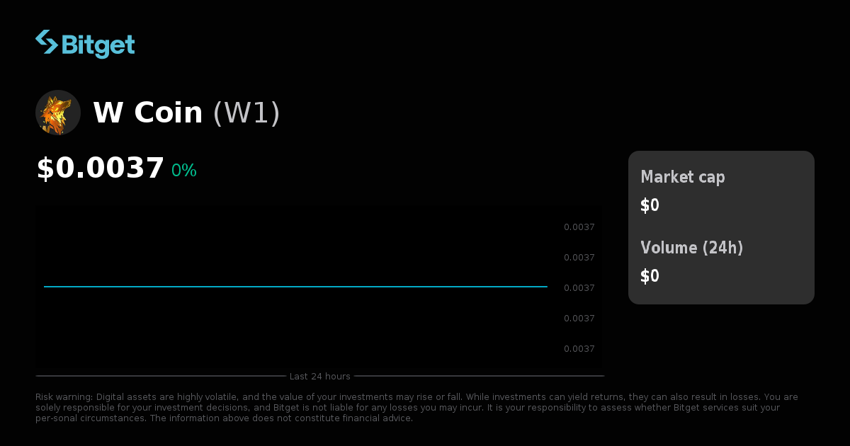 W Coin Price USD, W1 Price Live Charts, Market Cap & News