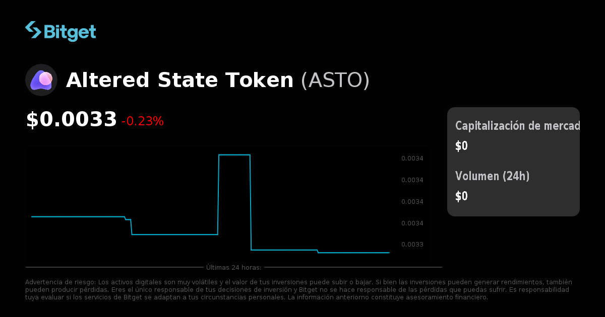 Precio de Altered State Token en EUR, gráficos de precios en tiempo ...