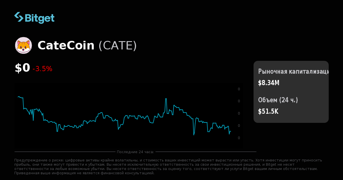 Курс CateCoin в RUB, график цены CATE в режиме реального времени, рыночная капитализация и новости