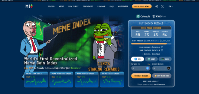 Meme Index Presale Hits $2M in Two Weeks, 23 Hours Until Price Uptick ...