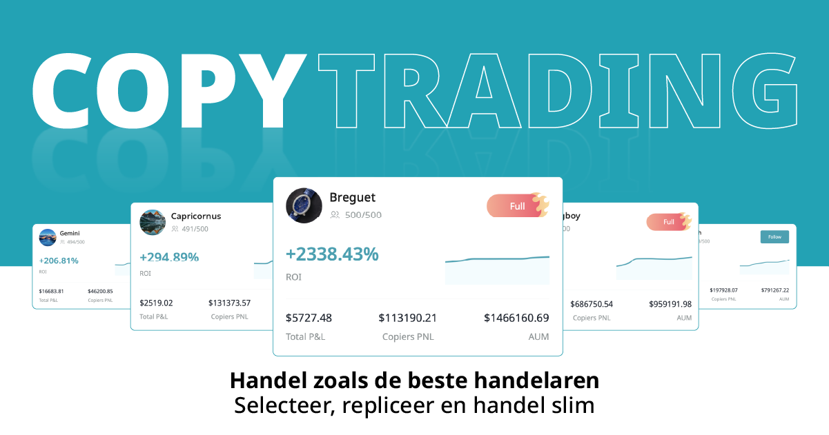 COPY TRADING Handel zoals de beste handelaren Selecteer, repliceer en ...